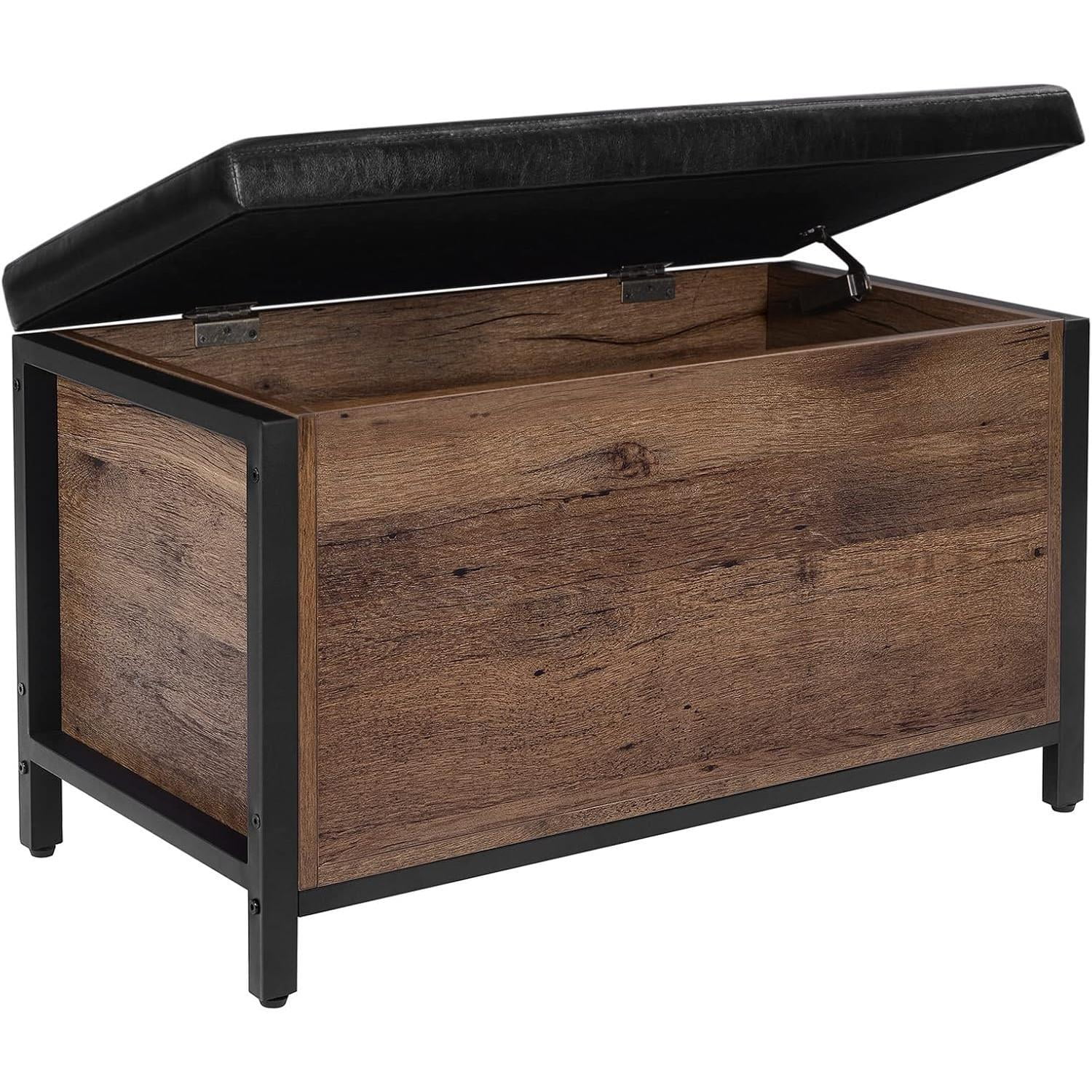 Industrial Storage Bench, Shoe Bench, Bed End Stool with Padded Seat ...