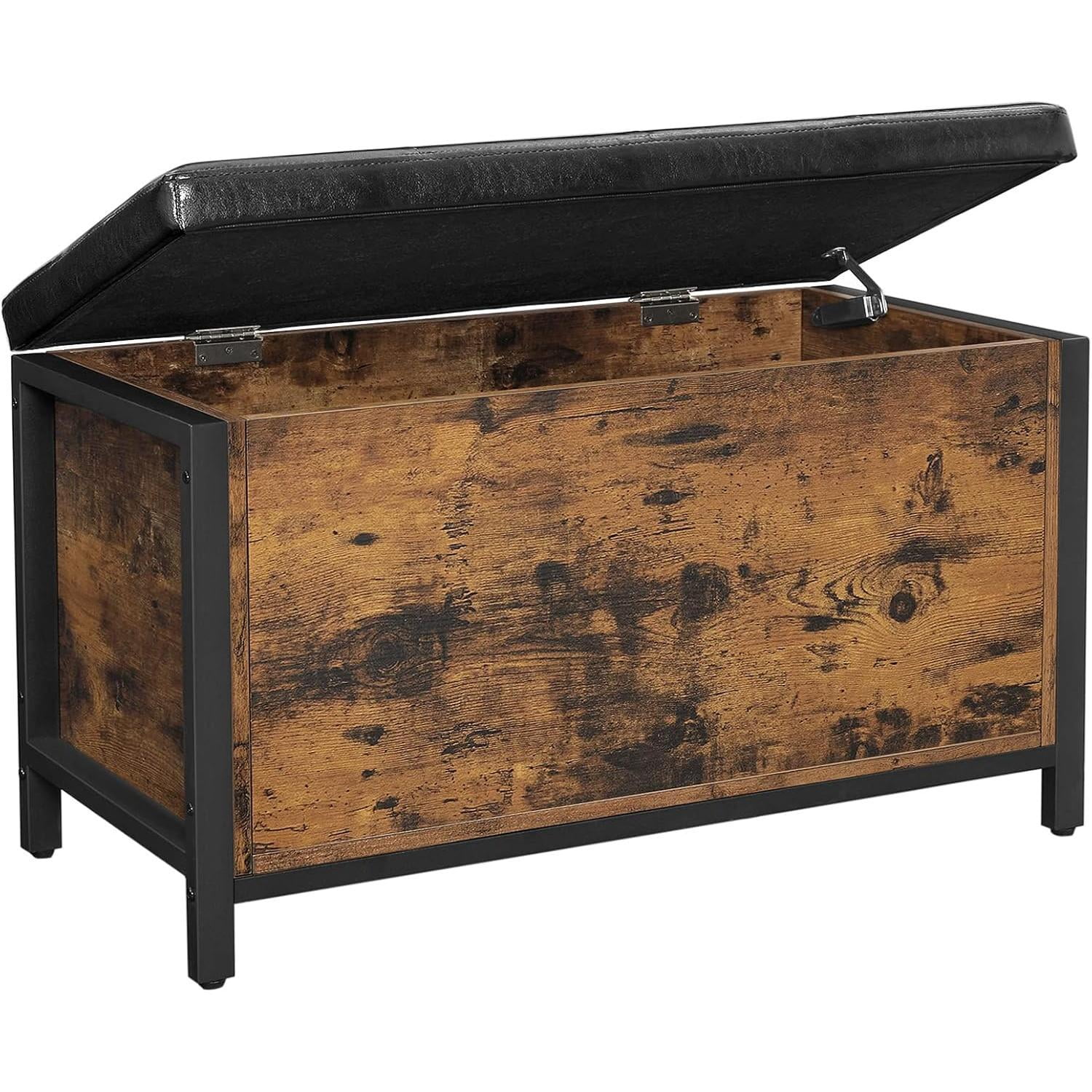 Industrial Storage Bench, Shoe Bench, Bed End Stool with Padded Seat ...