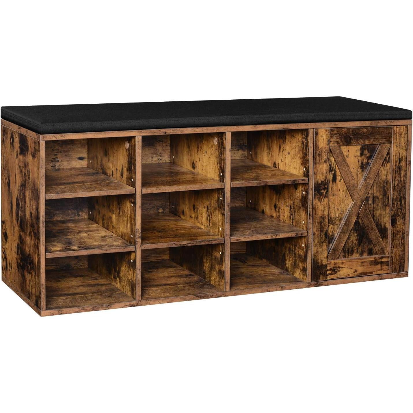 Industrial Storage Bench, Shoe Bench, Bed End Stool with Padded Seat ...