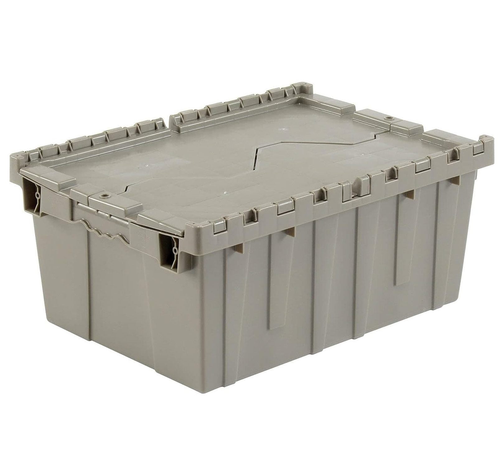 Industrial Storage Containers with Hinged Lid - 21.9x15.3x9.7 Gray ...
