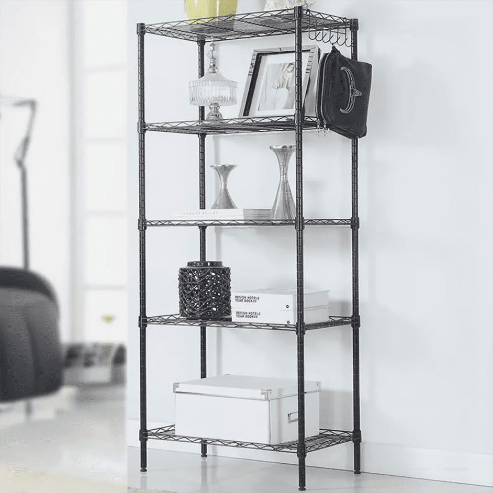 Industrial Strength 5-Shelf Metal Rack - Adjustable Wire Shelving ...