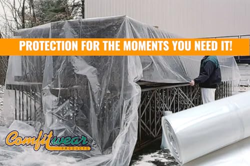 Industrial Strength Clear Plastic Poly Sheeting 10' x 100' Heavy Duty 4 Mil Thick Plastic ...