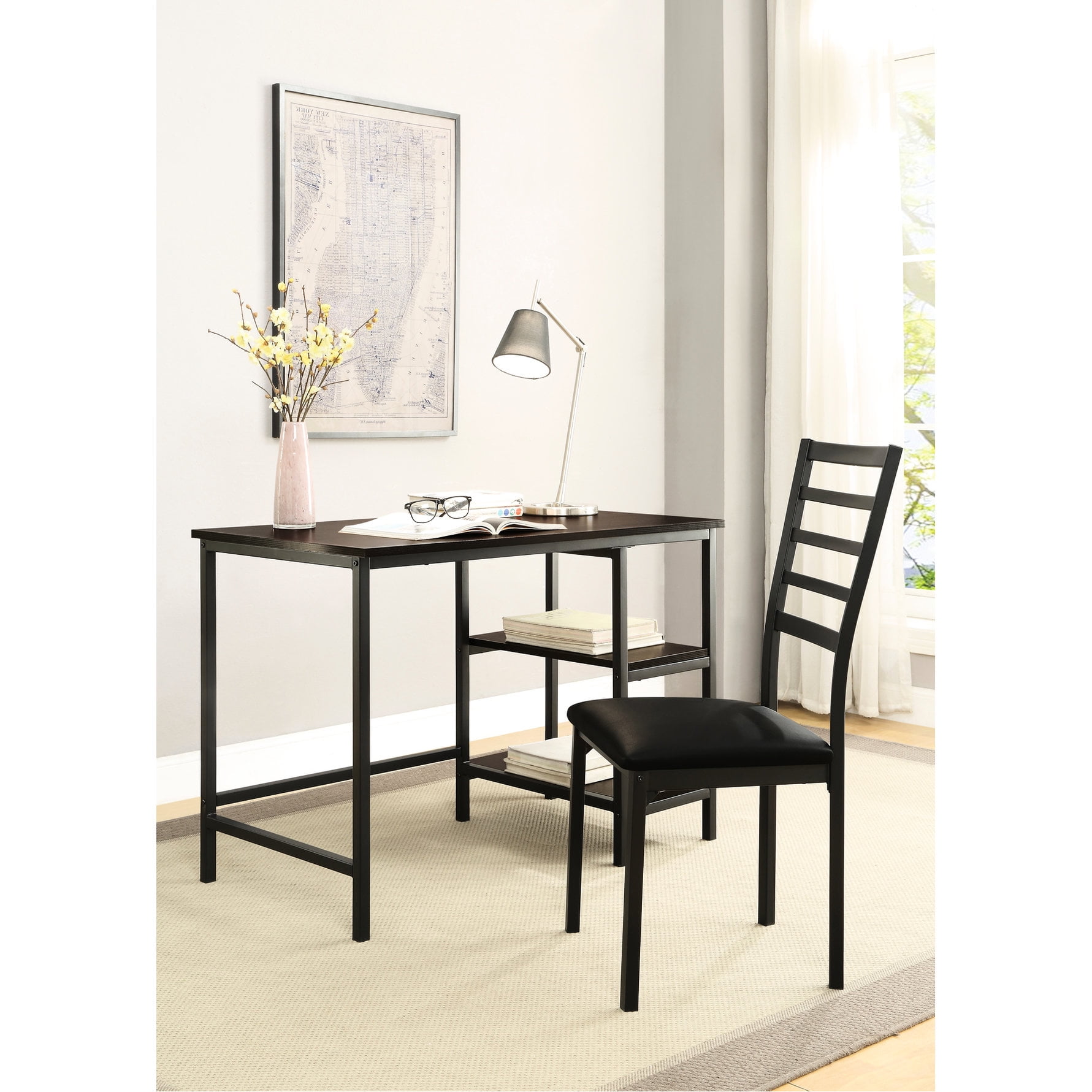 Industrial Style 2-Piece Writing Set | For Dormitory Study | Black ...