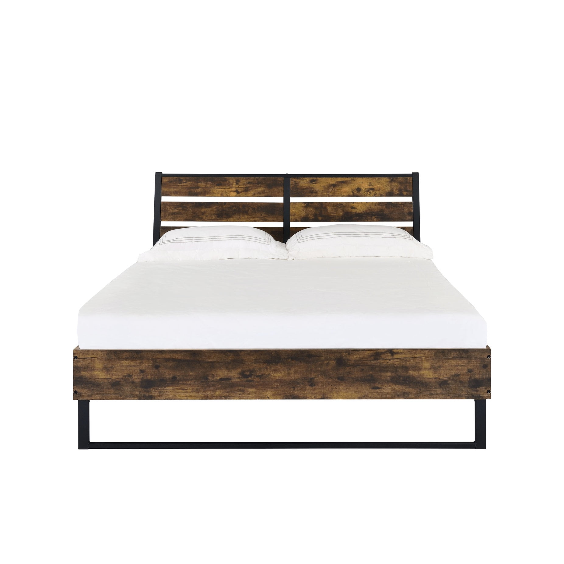 Industrial Style Bed, Metal Mesh Support - Durable Bedroom Centerpiece ...