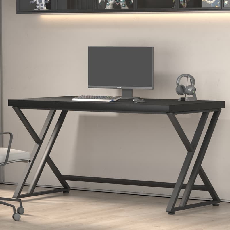 Industrial Style Computer Desk, 60 Inch Home Office Workstation for ...