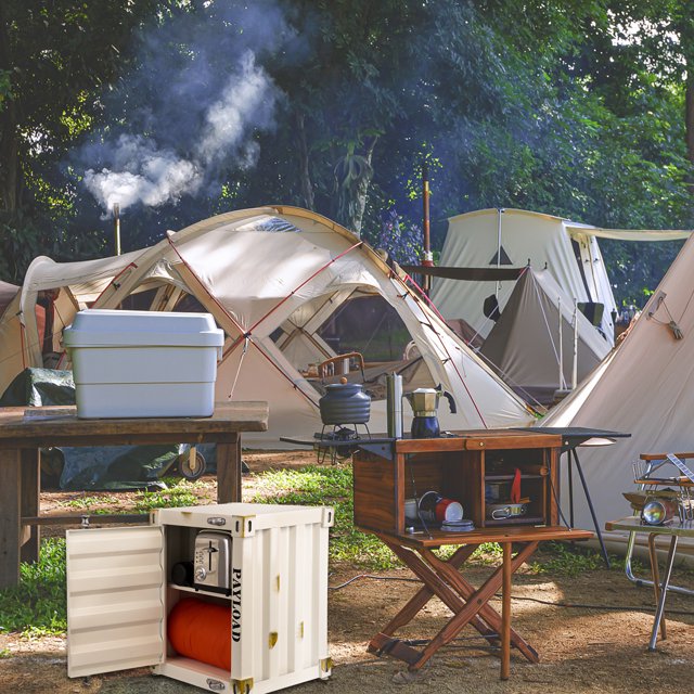 Industrial Style Container Storage Cabinet Side Table,White - Walmart.com