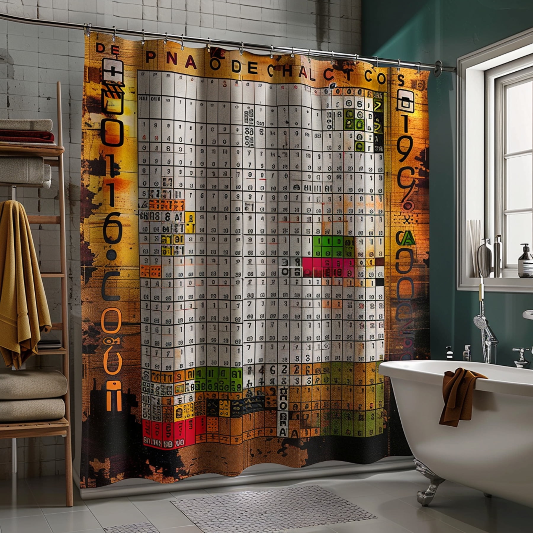Industrial Style Dear Side Dead Calendar Design Shower Curtain Vibrant ...