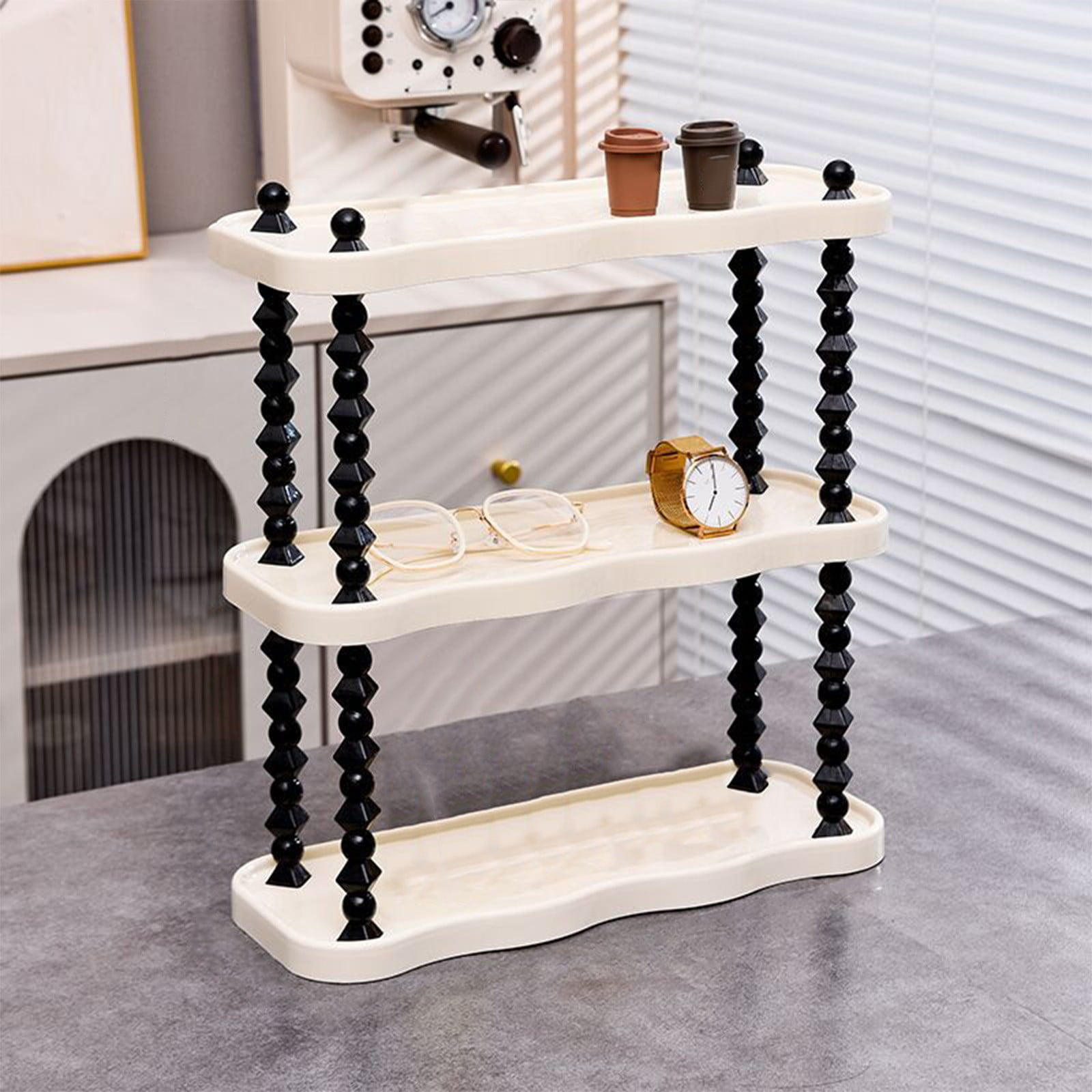 Industrial Style Desktop Organizer Shelf, Thickened Cream Yellow Frame ...