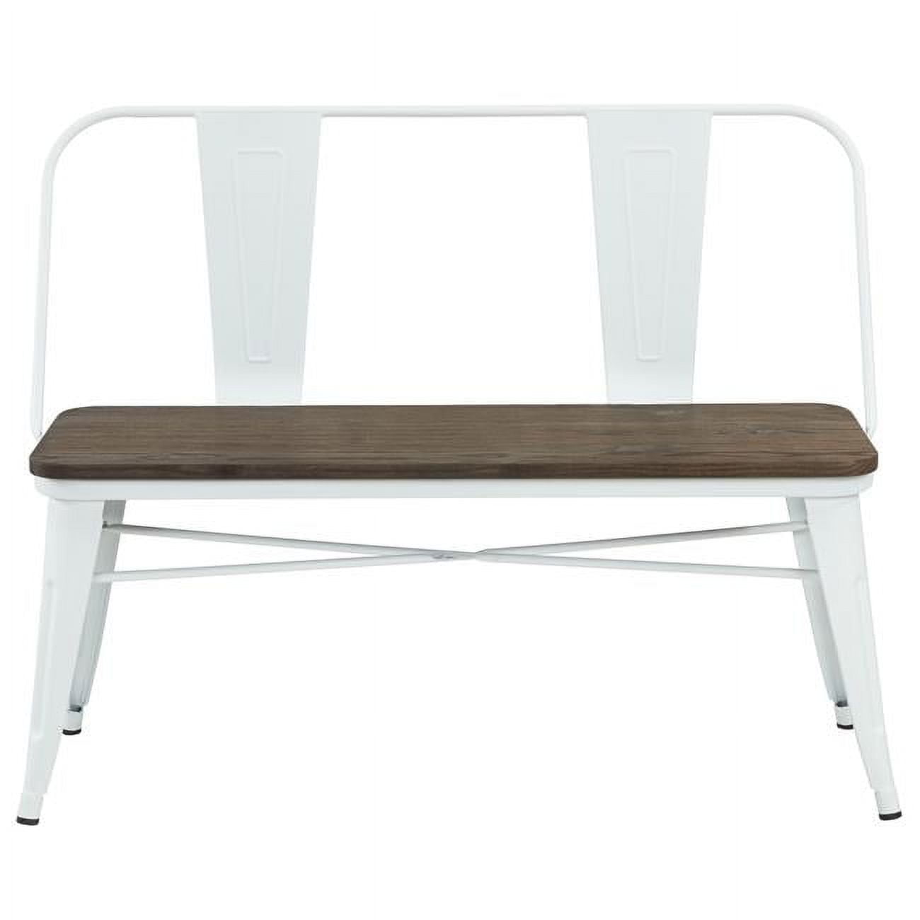 Indoor Room Wooden Industrial Style Dining Bench, White - Walmart.com