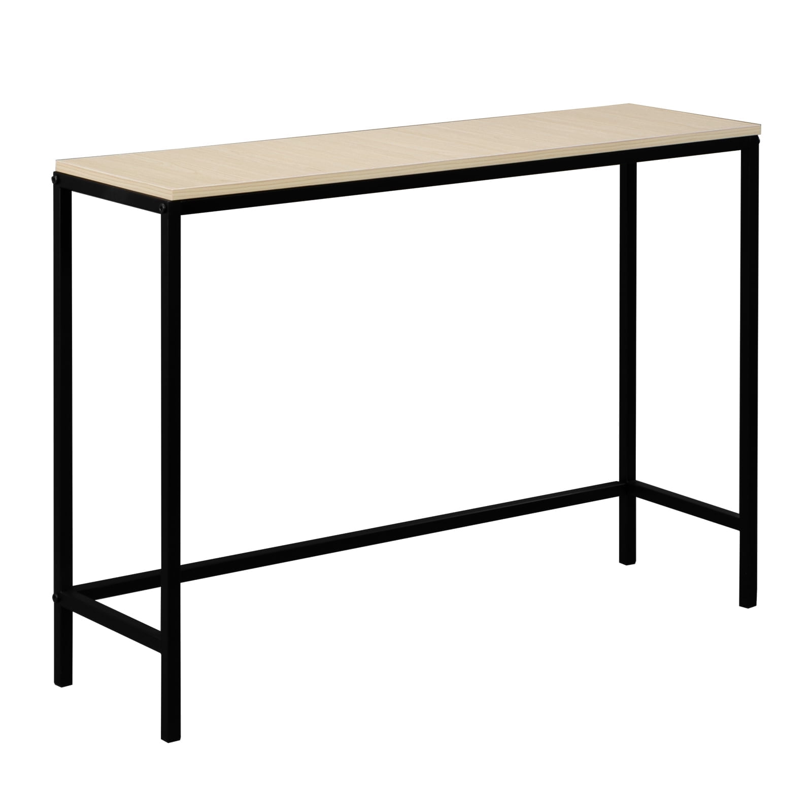 Industrial Style Porch Table Single Layer, Light Walnut Color Triamine ...