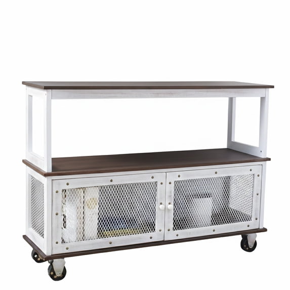 Industrial Rolling Buffet Serving Cart - Kitchen or Bar - Walmart.com