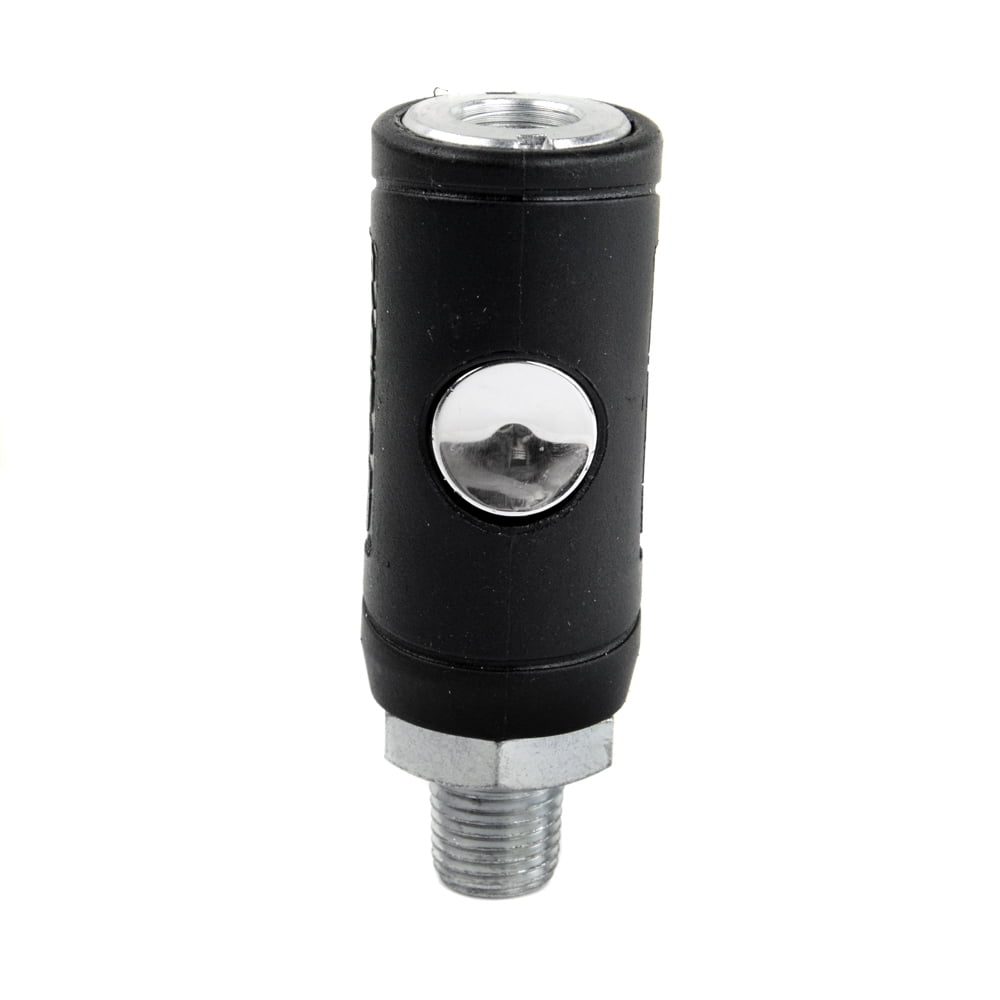 Industrial Style Safety Air Plug Coupler 1/4" Body 1/4" MNPT Push ...