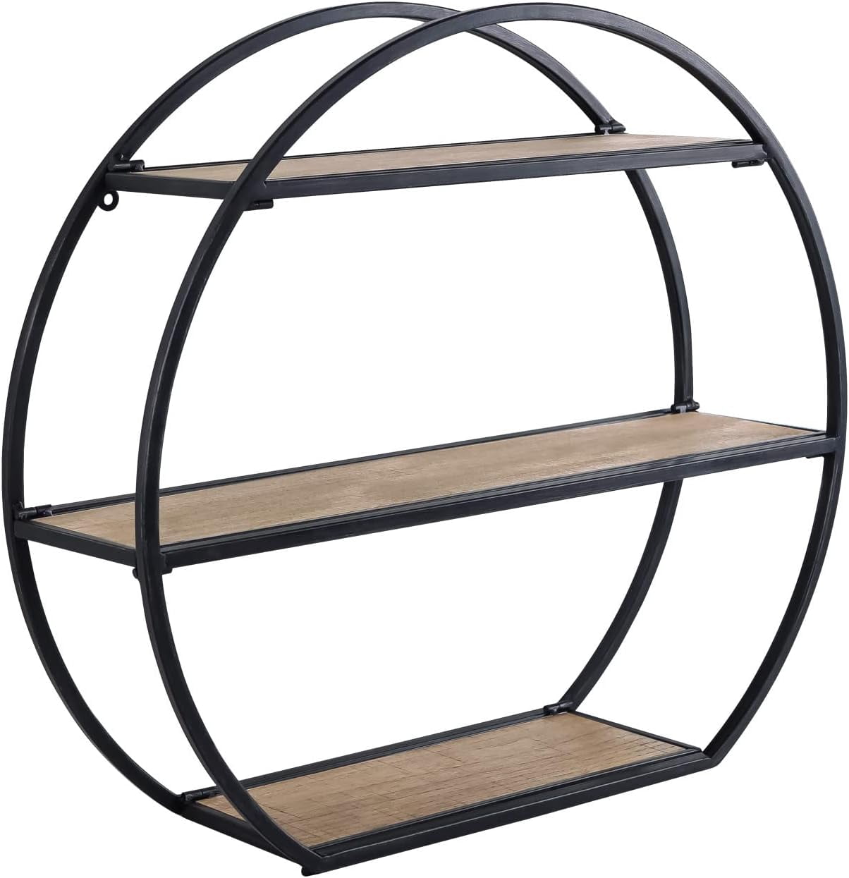 Industrial Style Semi-Circle Shaped Wall Shelves, 3 Tier Decorative ...
