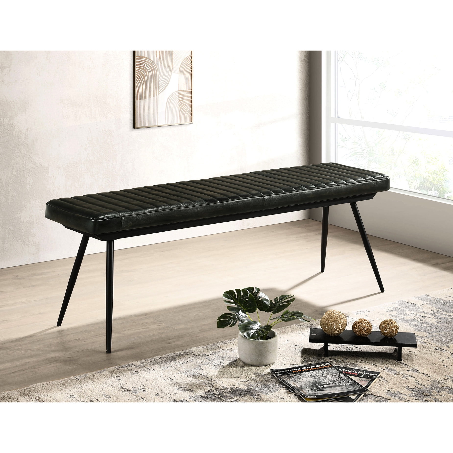 Industrial Style Side Dining Bench | Fit Modern Farmhouse Dining | Hand ...