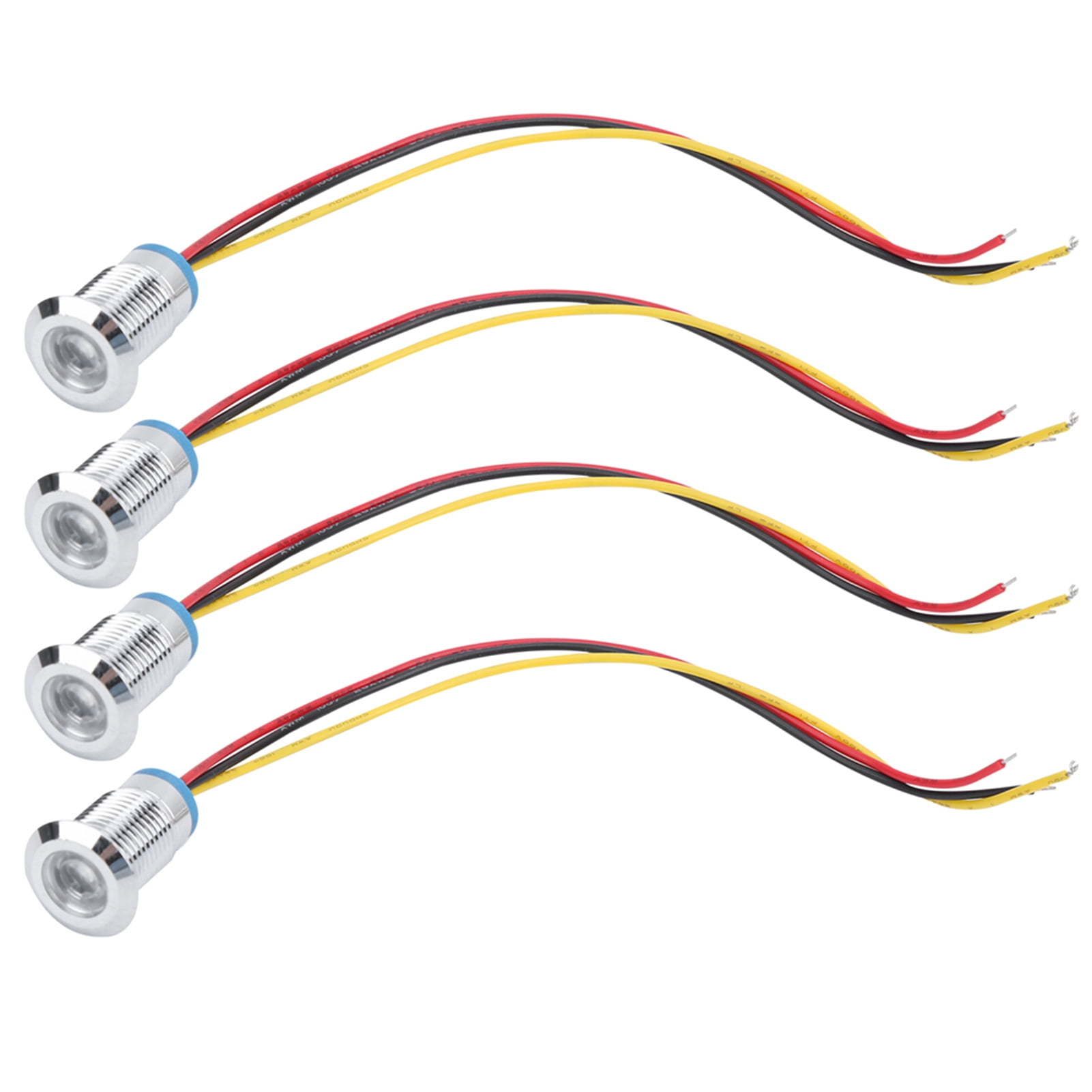 Industrial Supplies 4 Sets PreWired Round LEDs Waterproof 2Color Light ...