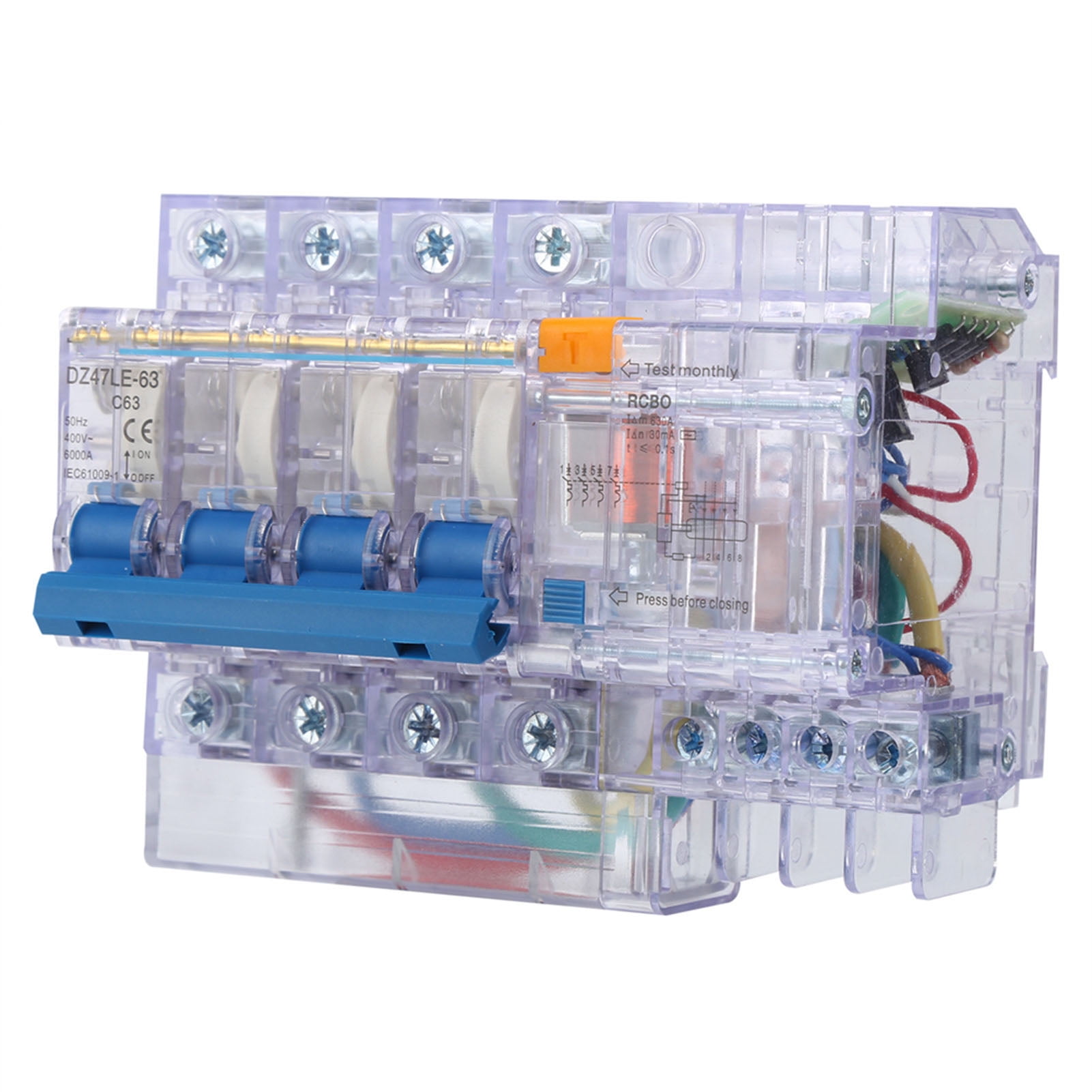 Industrial Supplies DZ47LE?63 4P C63 Transparent Small Circuit Breaker ...