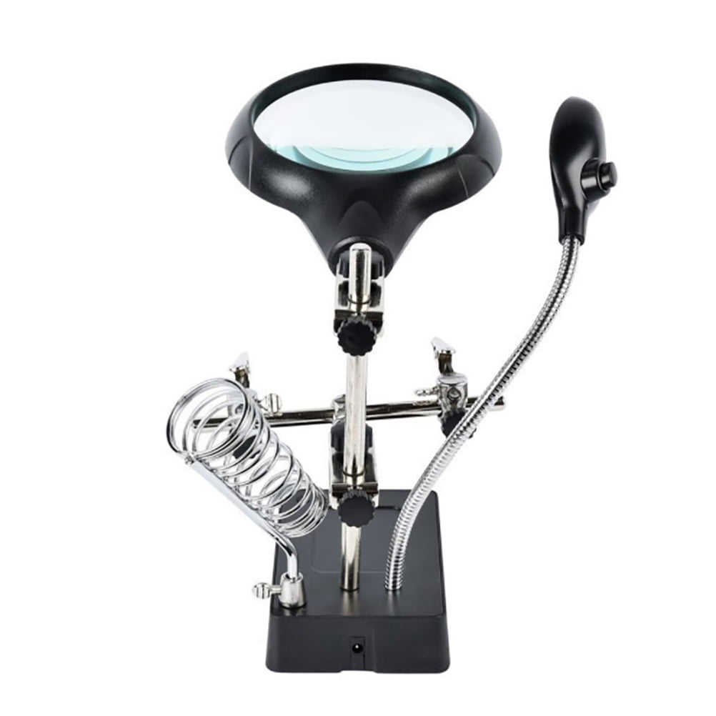 Industrial Supplies Desktop Magnifier Glass Soldering Station LED Light ...
