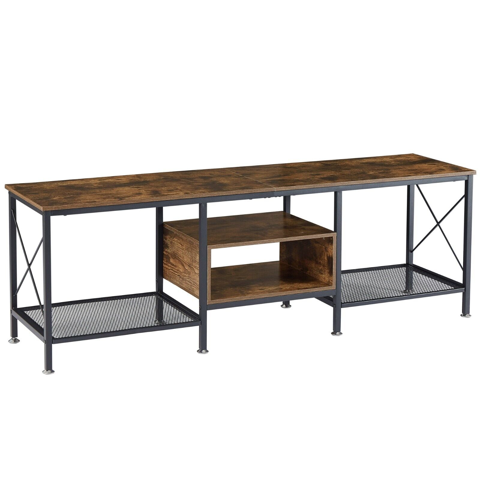 Industrial TV Stand for 70 Inch Television Cabinet 3-Tier Console with ...