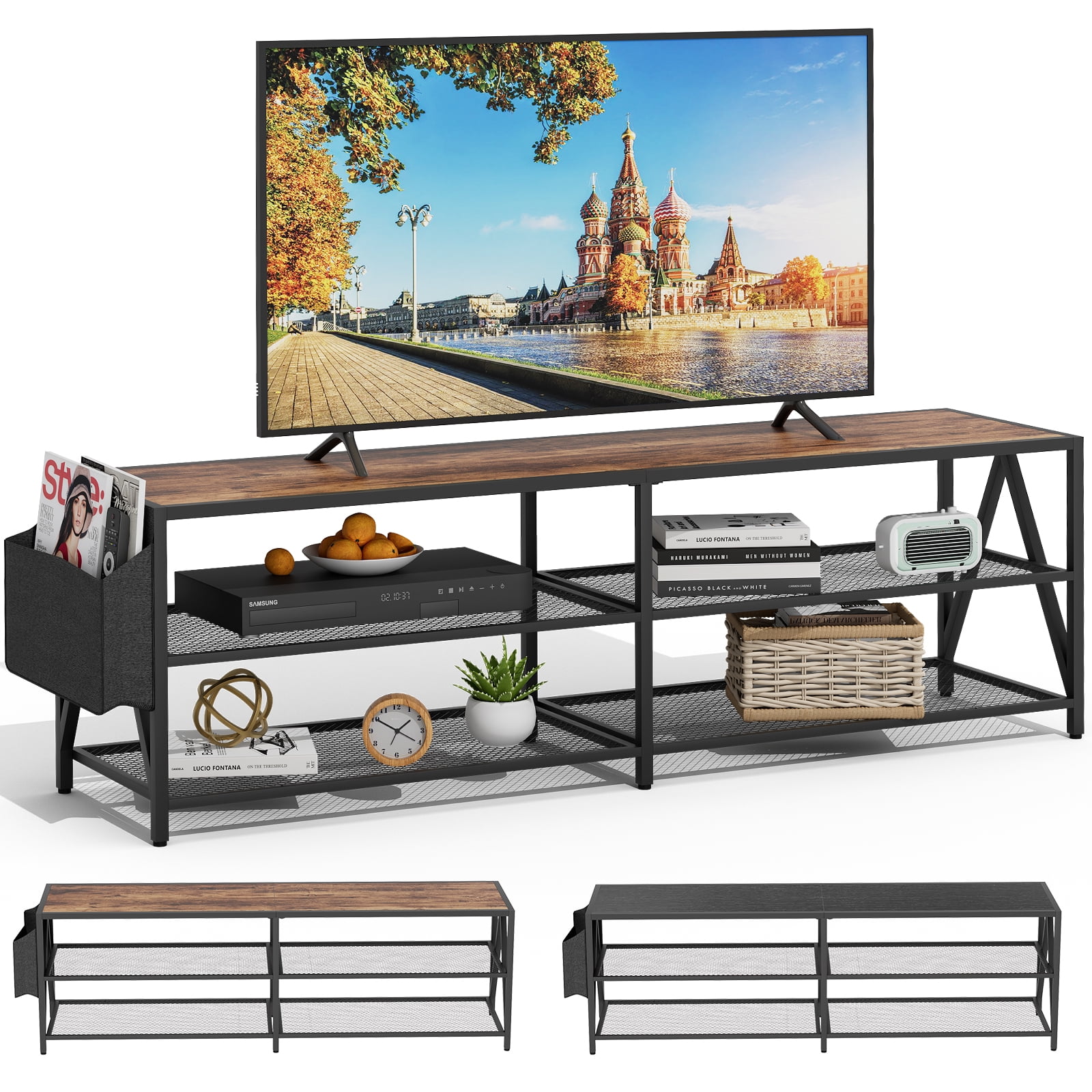 Industrial TV Stand For TV Up To 70 Inch, Two Color Entertainment ...