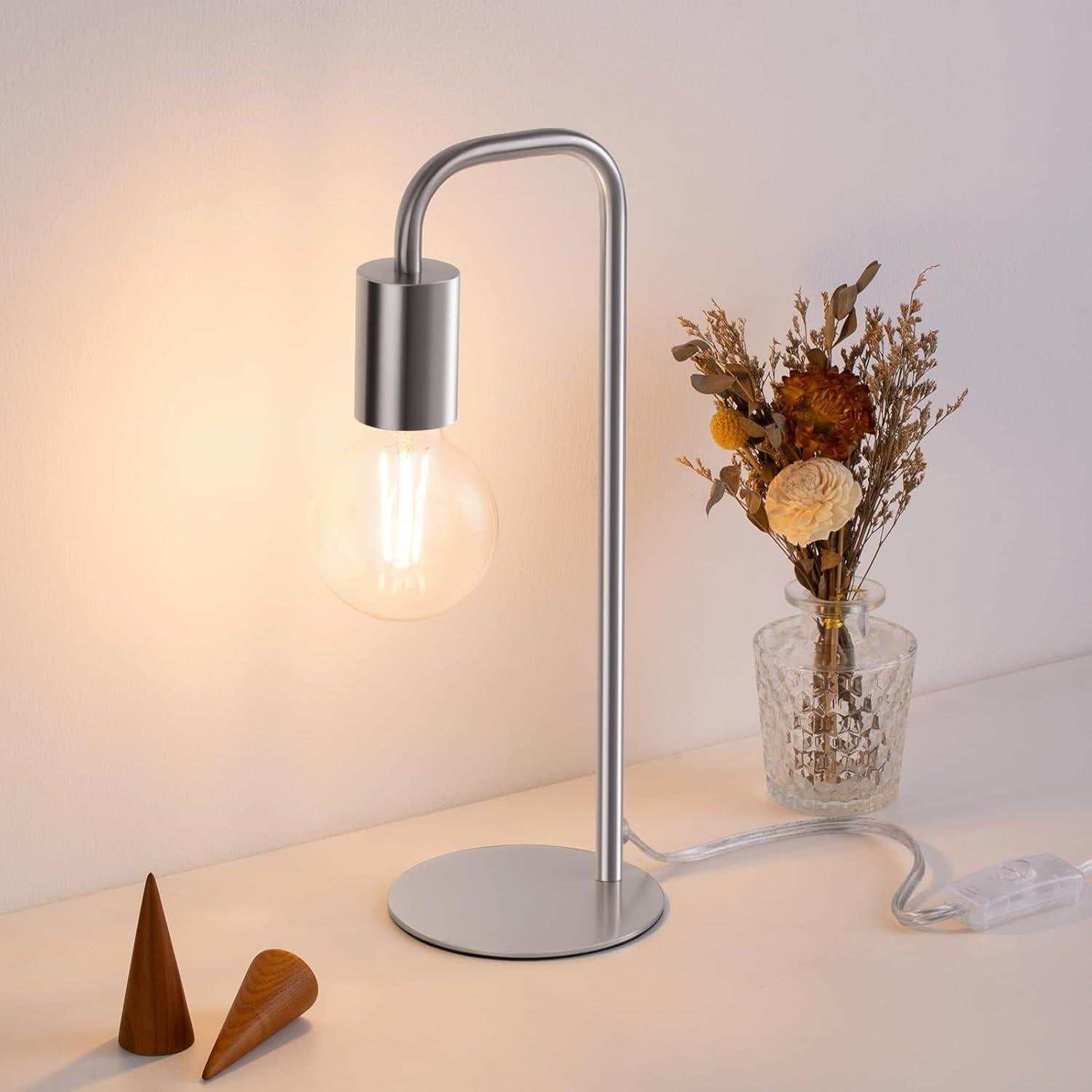 Industrial Table Lamp for Bedroom, Small Side Table Lamp for Nightstand ...
