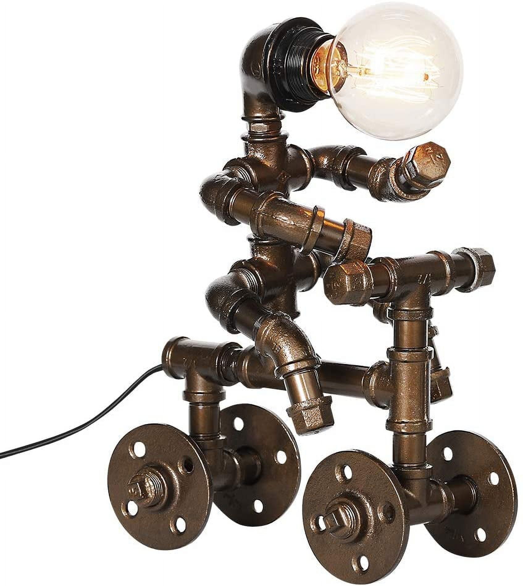 Industrial Table Lamp -Retro Steam Punk Robot Lamp, Creative Fun Water ...