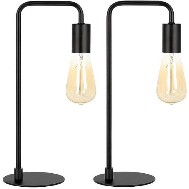 Industrial Table Lamps Set of 2 - Modern Bedside Lamps Black - Walmart.com