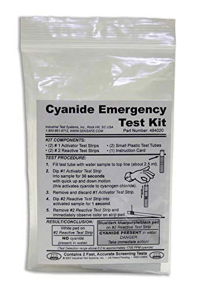 Industrial Test Systems 484020 Cyanide Emergency Test Kit, 0.2-1700 ppm ...