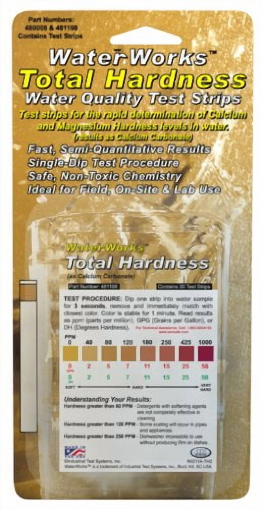 Industrial Test Systems WaterWorks 481108 Total Hardness Test Strip, 3 ...