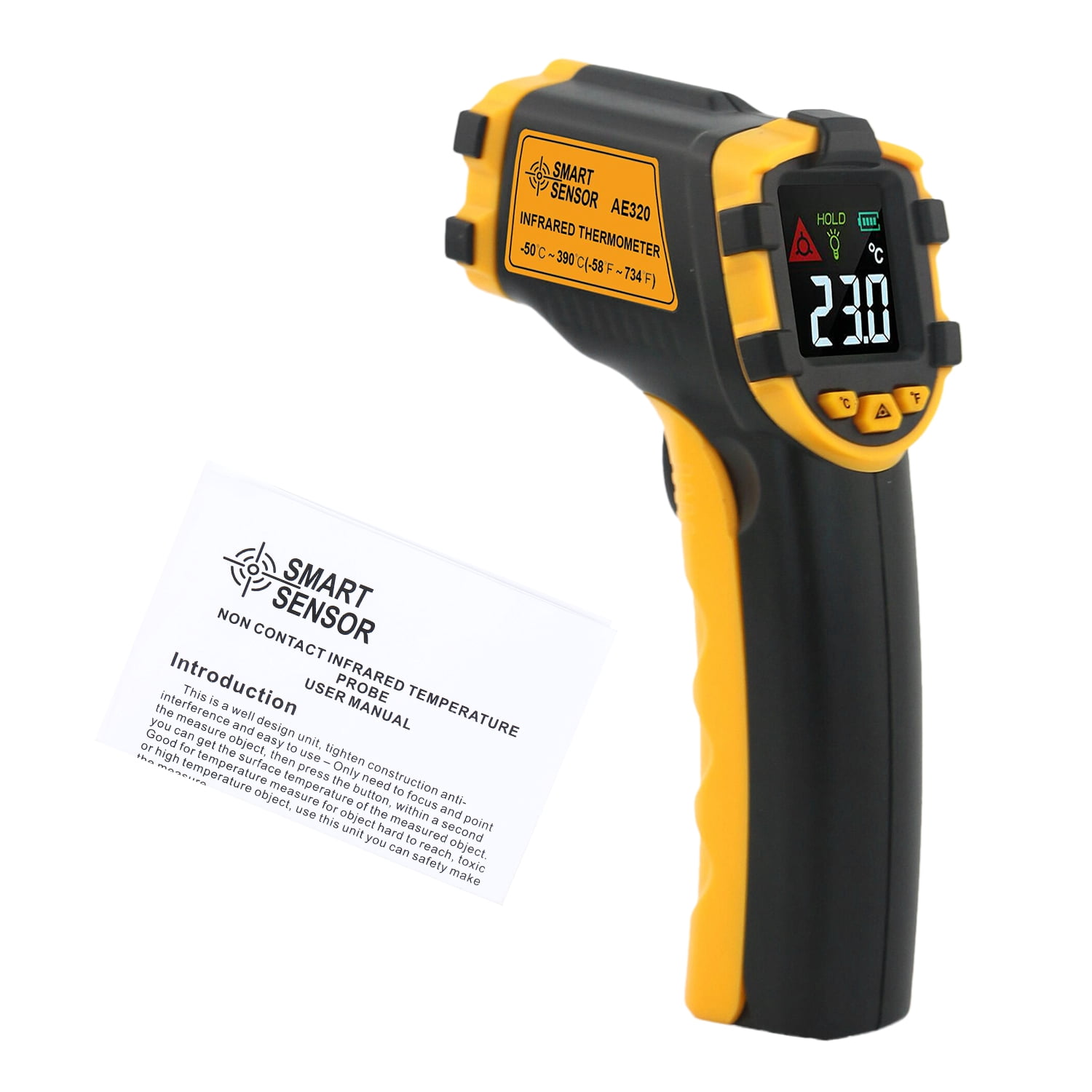 Industrial Thermometer,-50～390℃ 12 1 Humans) Infrared Thermometer ...