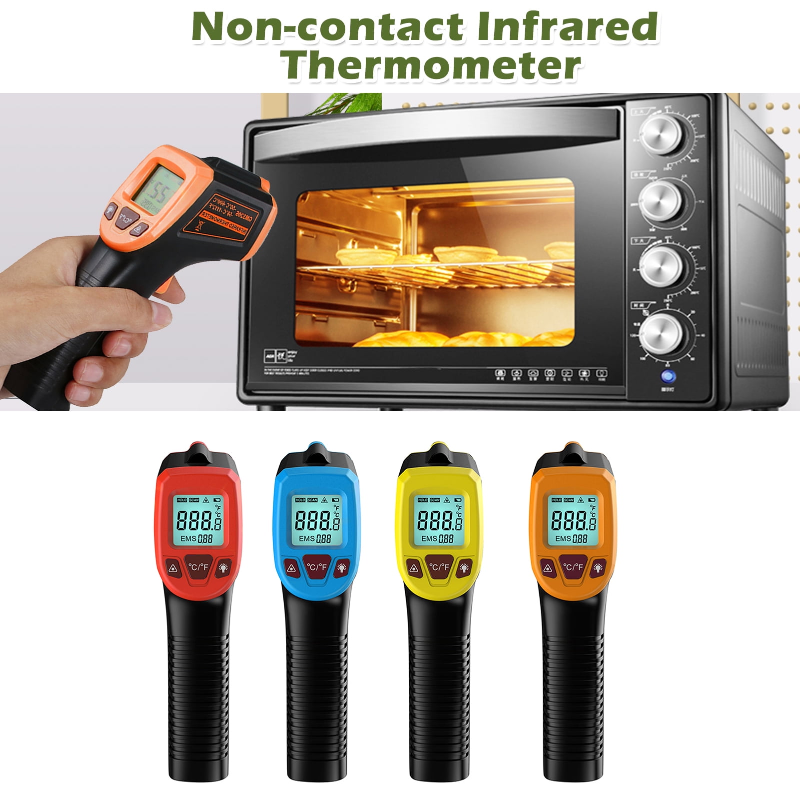Industrial Thermometer,Infrared Thermometer Temperature (-50c To 600c) -58f To 1112f With Lcd ...