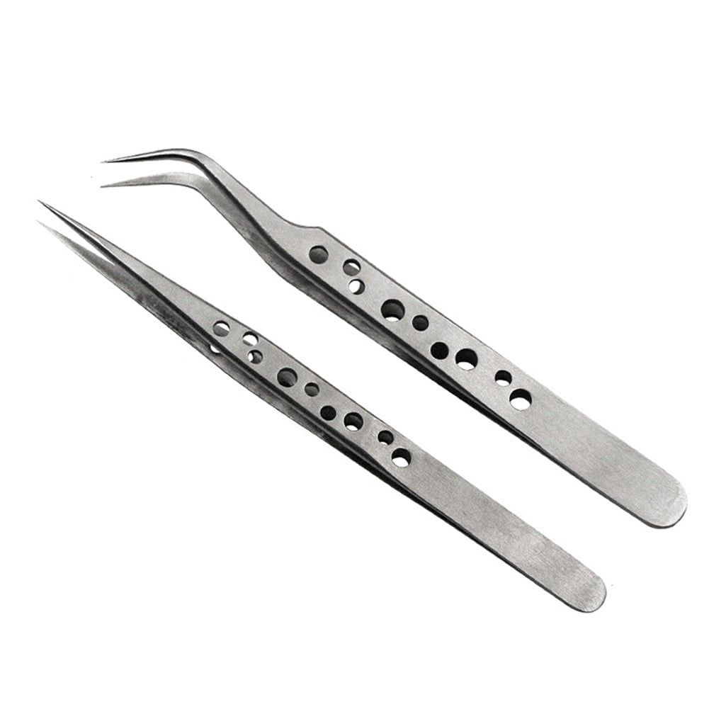 Industrial Tweezers Set for Precision Repair with Straight and Curved ...