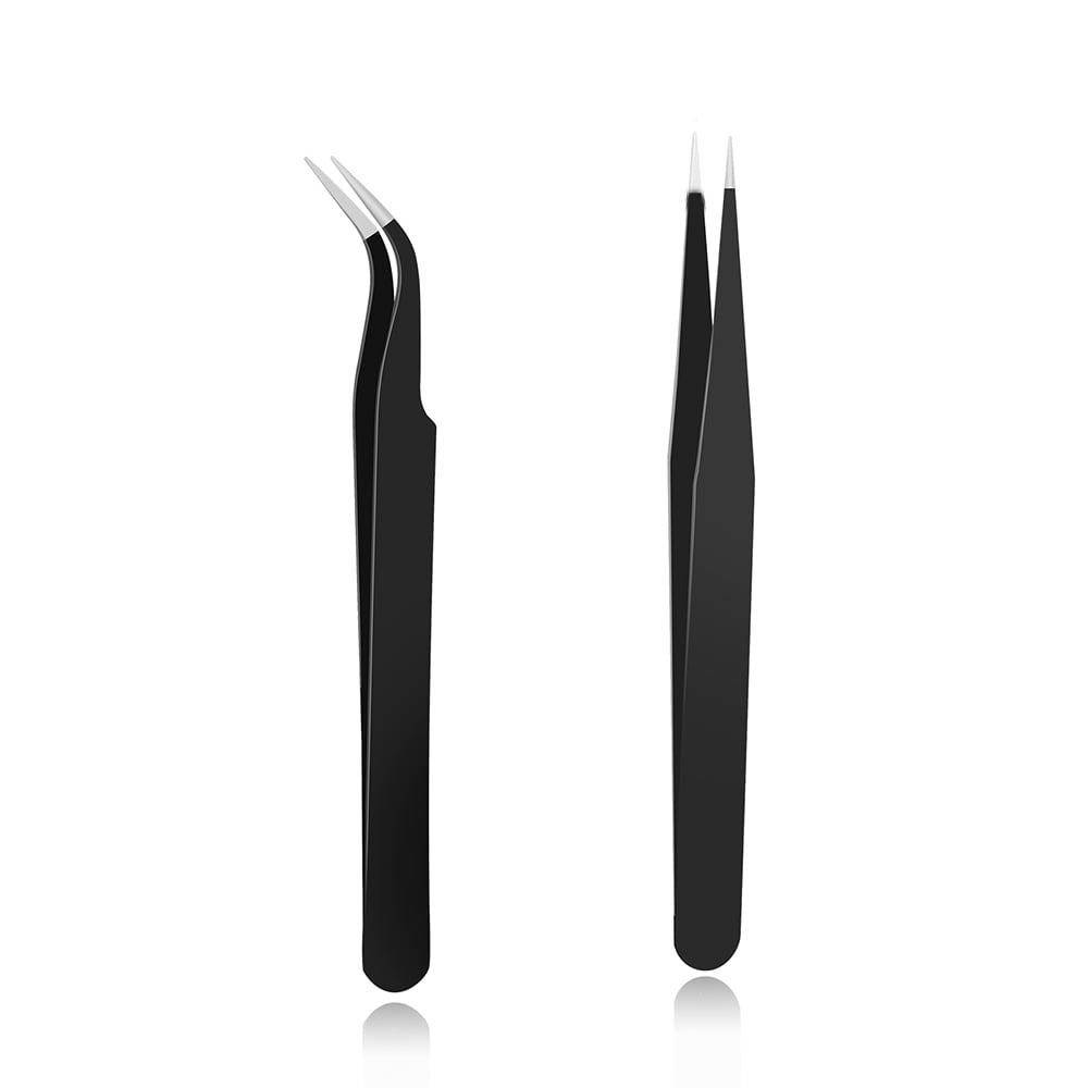 Poexuzi Industrial Tweezers, 2pcs for Craft, Soldering, Jewelry, Lab ...