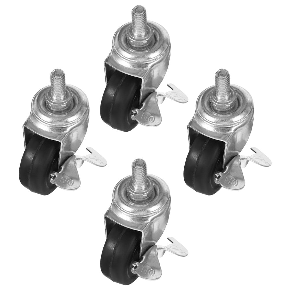 FENGGUIQU Threaded Stem Round Caster Wheels 4pcs for Industrial Home ...