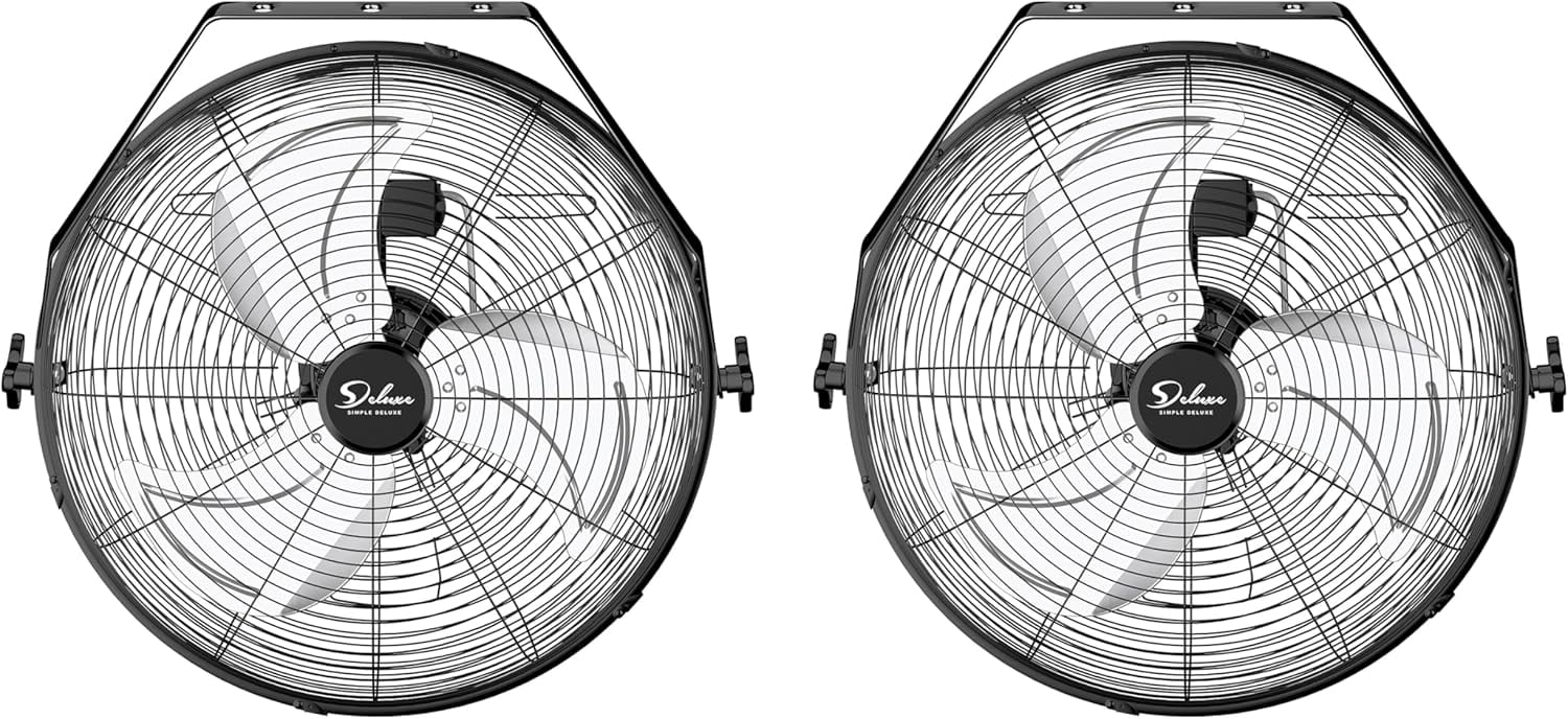 Industrial Ventilation Fans 20 Inch High Velocity 3 Speed, Black Wall ...