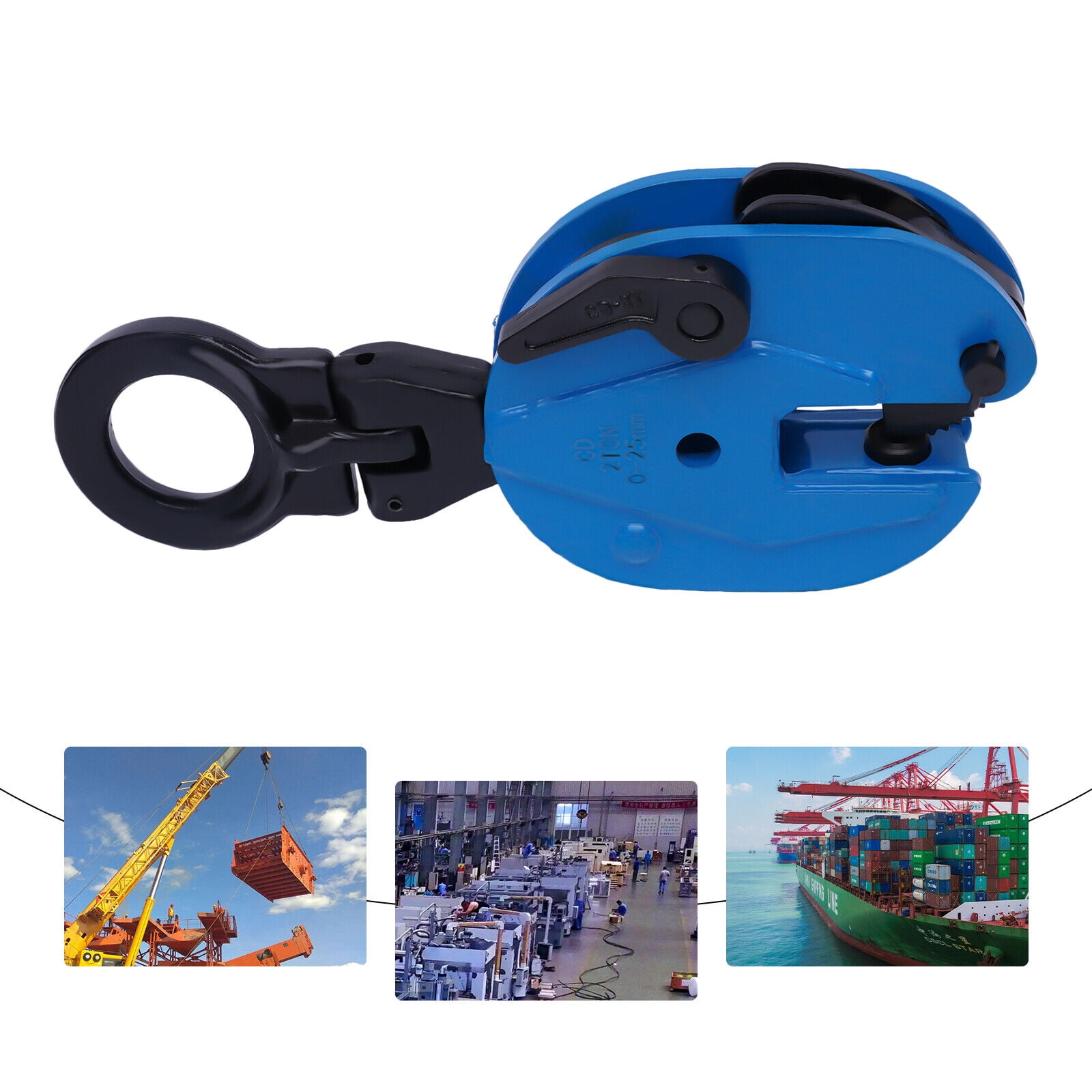 Industrial Vertical Plate Lifting Clamp Alloy Steel 2T Steel w/ Lock ...