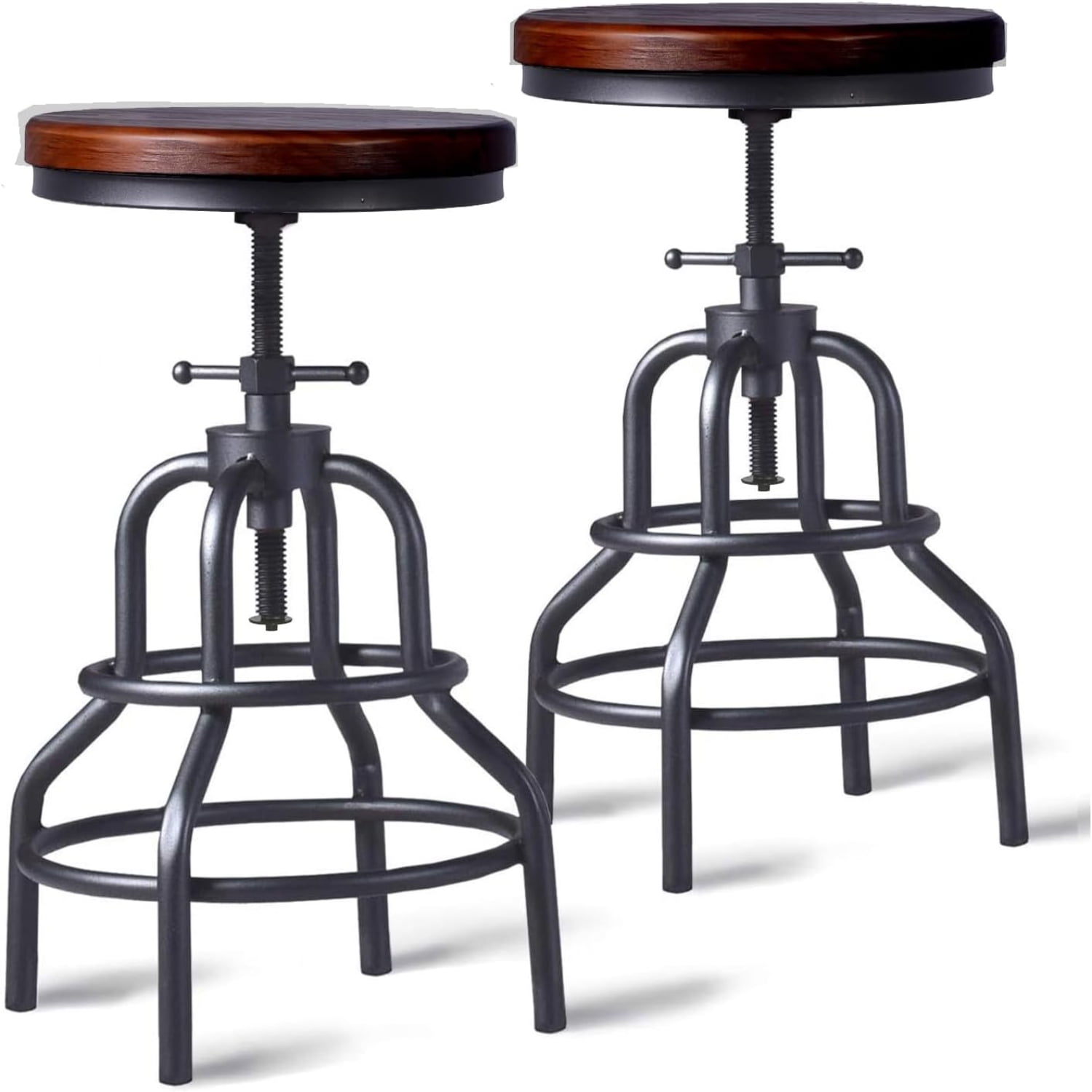 Industrial Vintage Bar Stool Kitchen Counter Height Adjustable Pipe ...