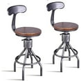 Industrial Vintage Stool Kitchen Counter Height Adjustable Pipe Stool ...