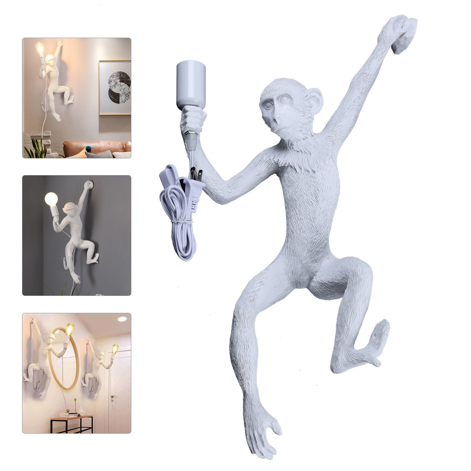 Industrial Vintage Wall Light Resin Monkey Shape Wall Mount Lighting ...