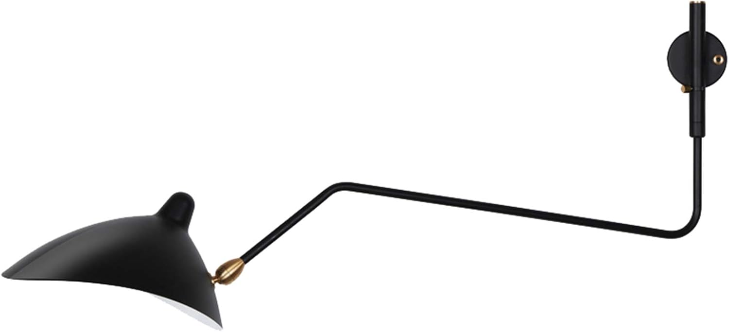 Industrial Wall Lamp with Switch Vintage Black Reading Light Rotatable ...