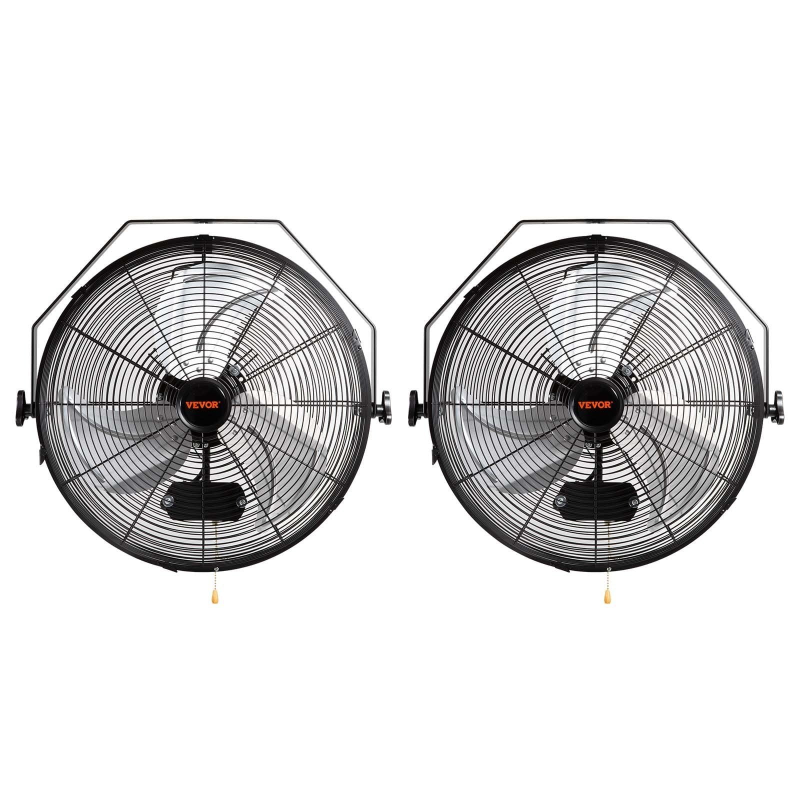 Industrial Wall Mount Fan 2-Pack - 18 inch Manual 360-Degree Tilt, 3 ...