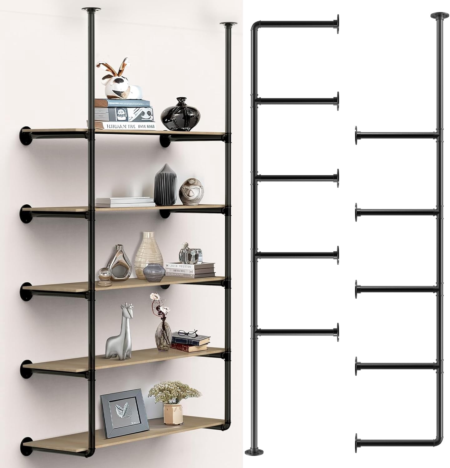 Industrial Wall Mount Iron Pipe Shelf - Walmart.com