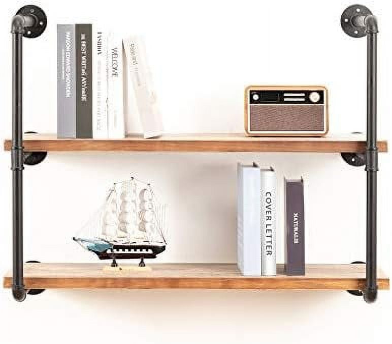 Industrial Wall Mounted Pipe Shelving,Rustic Metal Floating Shelves ...