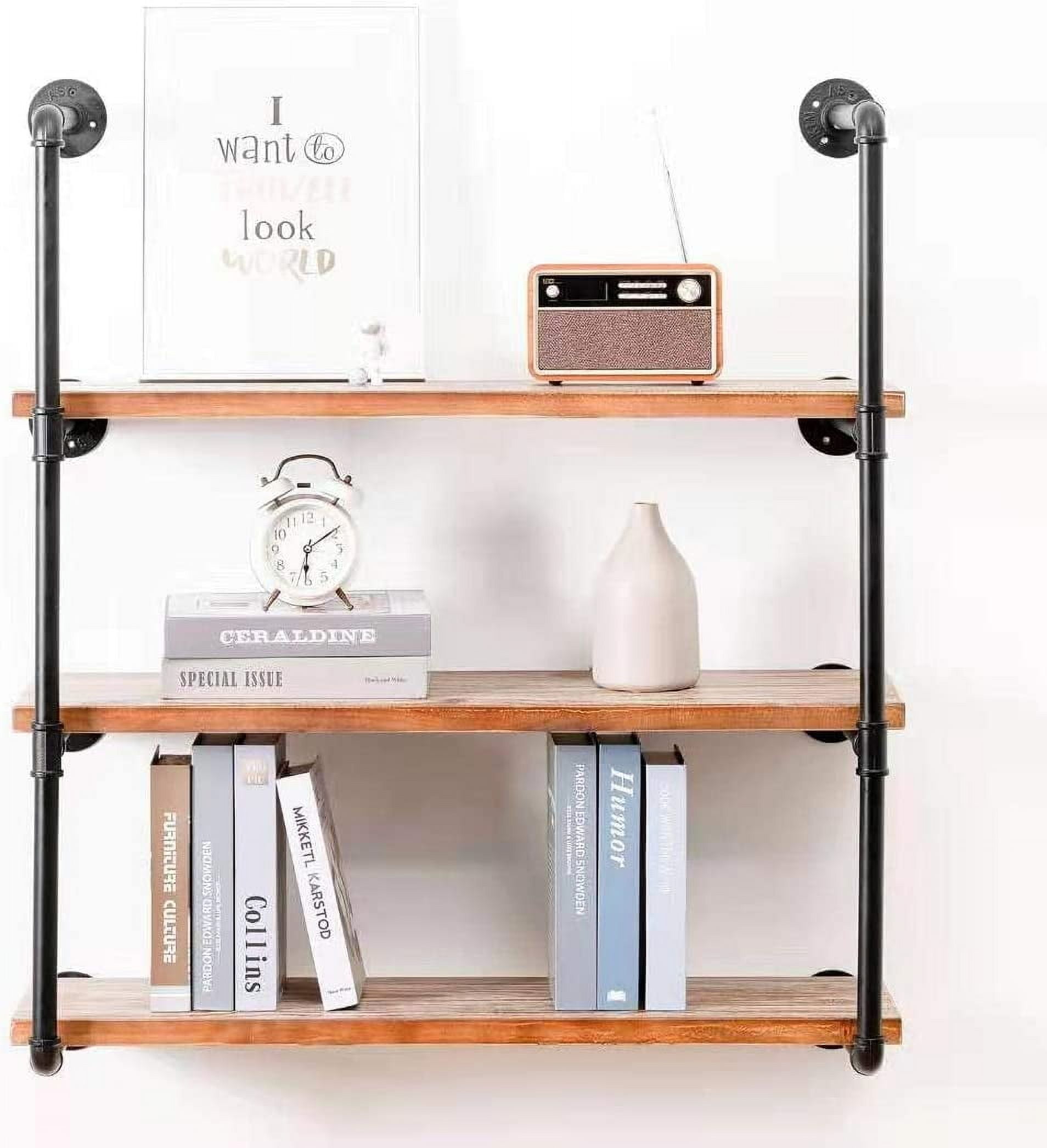 Industrial Wall Mounted Pipe Shelving,Rustic Metal Floating Shelves ...