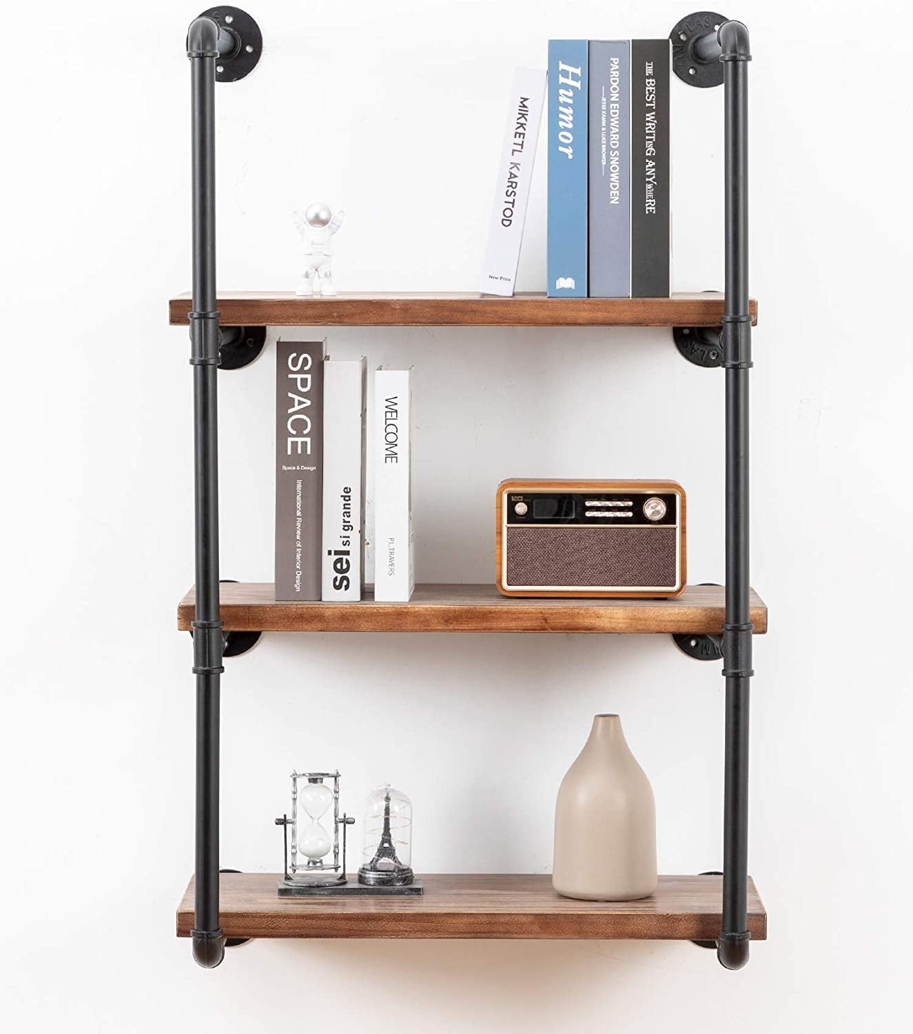 Industrial Wall Mounted Pipe Shelving,Rustic Metal Floating Shelves ...