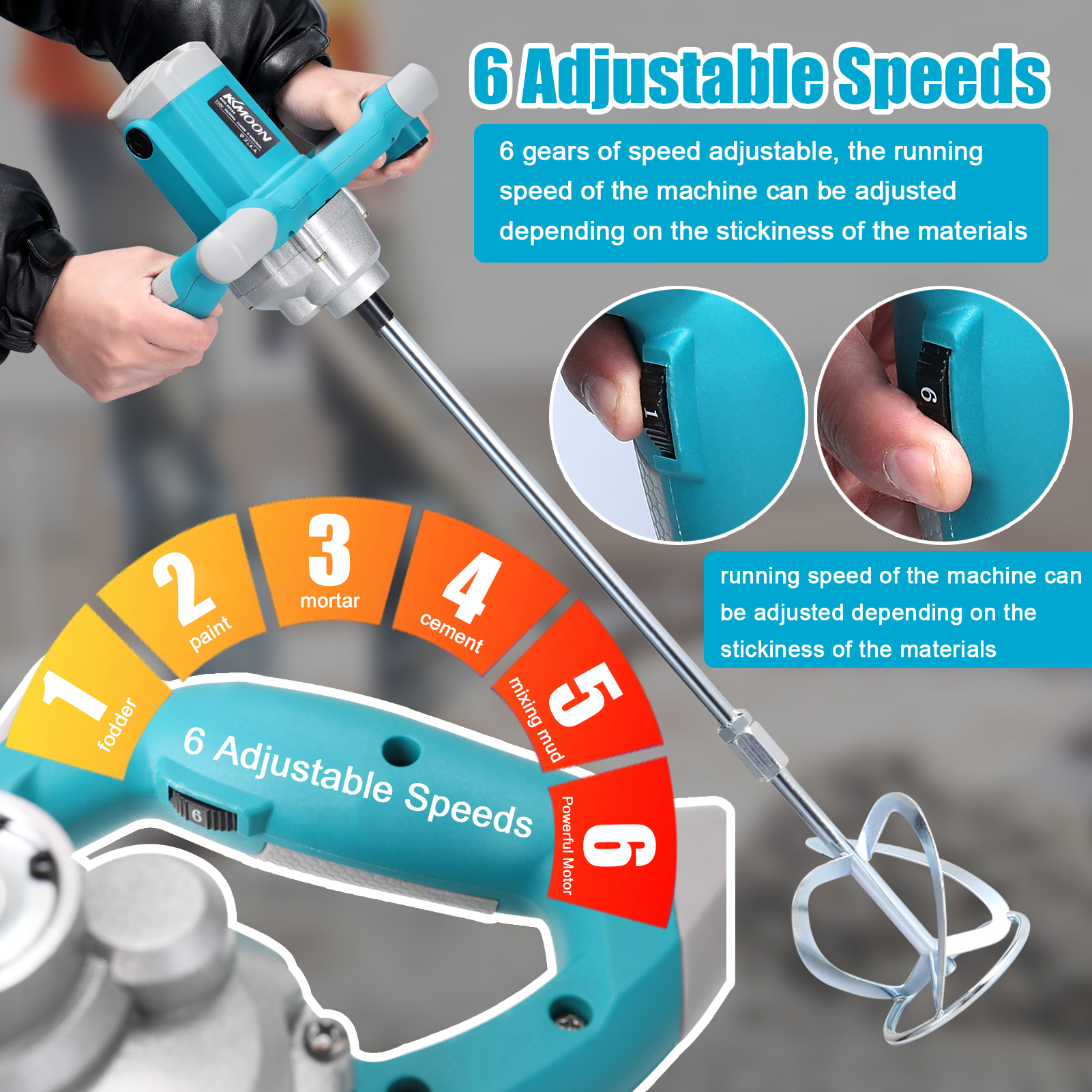 Industrial agitator,Concrete 6 2600w Concrete Portable Adjustable ...