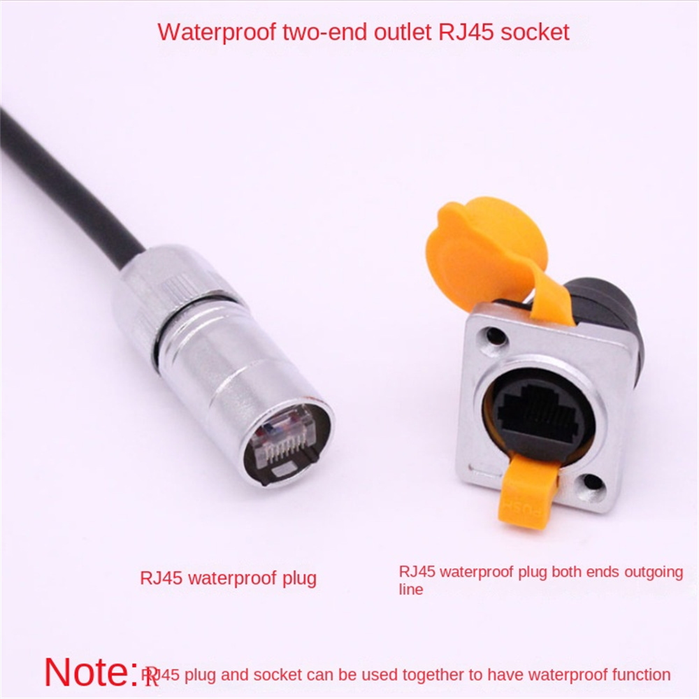 Industrial flange fixed RJ45 female seat straight-through female head ...