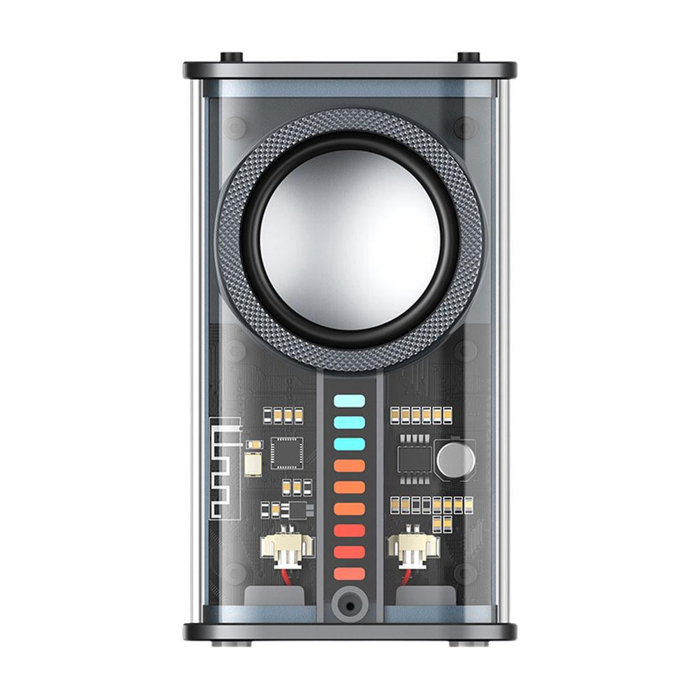 Industrial machinery style bt speaker transparent shell led surround ...