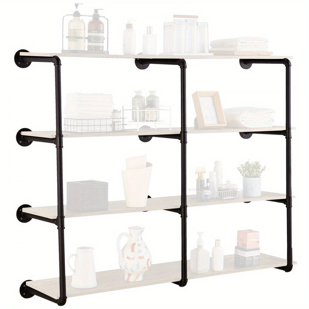 Industrial pipe rack wall mounted - (44x14 inches)4 Tier 3PCS ...