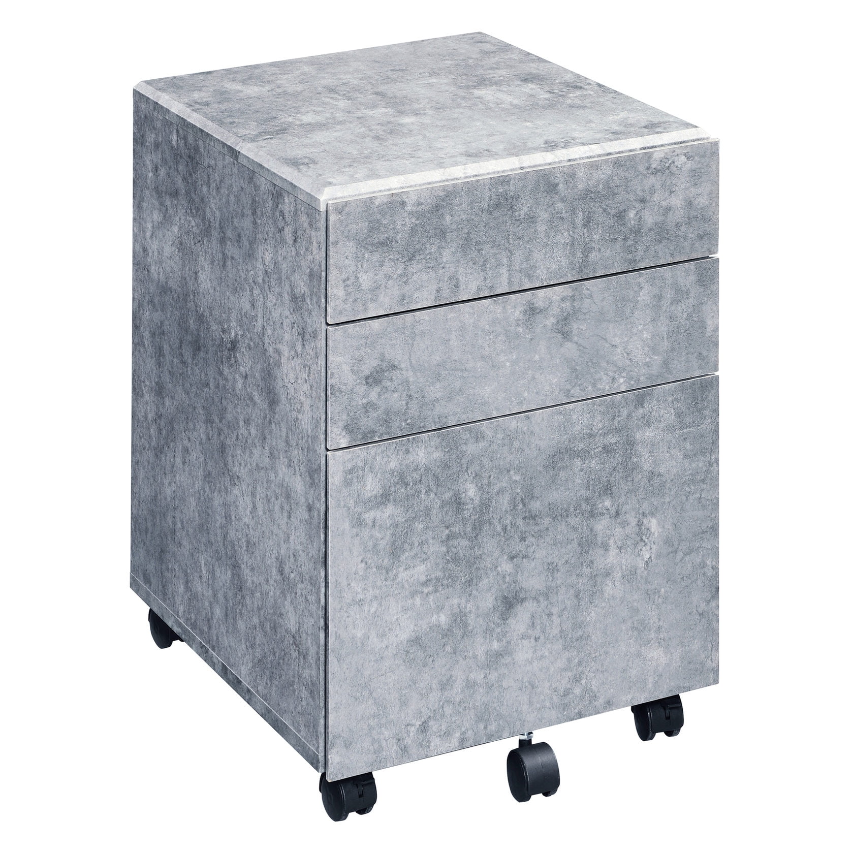 Industrial style silver file cabinet with 3 drawers / Easy movement and ...