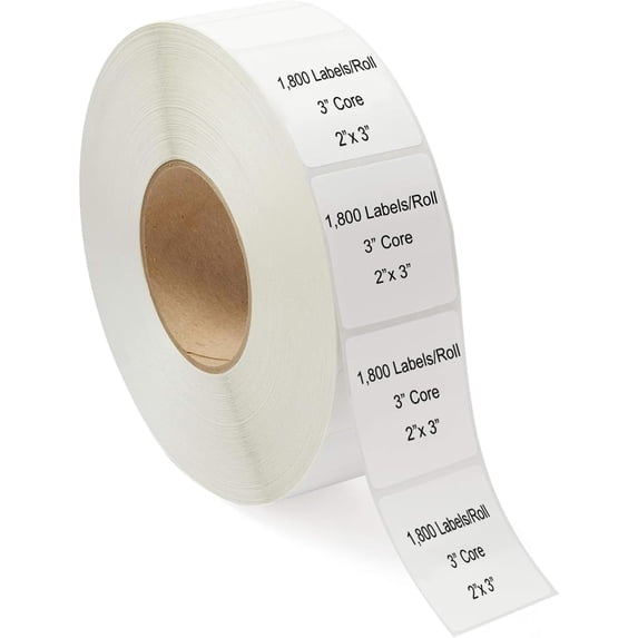 Industrial thermal transfer labels, 23 inches, 3-inch core, each roll ...